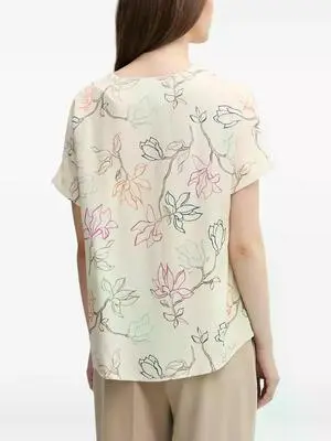 MOS MOSH Floral Print V-neck Blouse