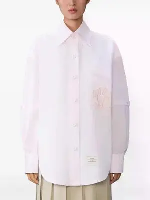 Thom Browne Crest Embroidery Shirt - Pink