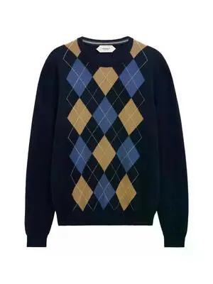 Pringle Of Scotland Argyle Crew-neck Sweater - Blue