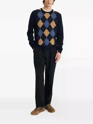 Pringle Of Scotland Argyle Crew-neck Sweater - Blue
