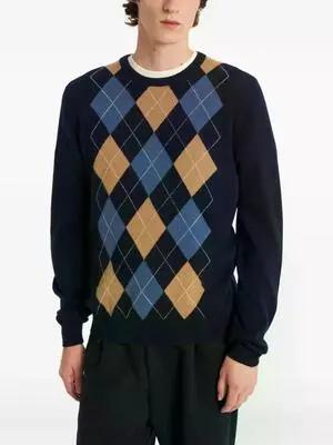 Pringle Of Scotland Argyle Crew-neck Sweater - Blue