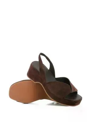 DEL CARLO Slingback Suede Platform Sandals