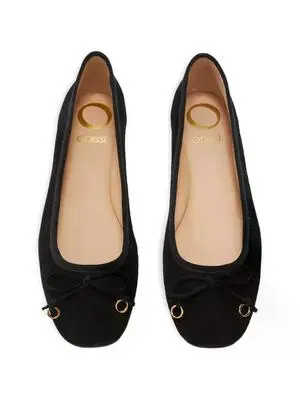 ODISSI Lou Bow Square Toe Ballerina - Black