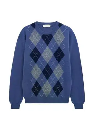 Pringle Of Scotland Argyle Crew-neck Sweater - Blue