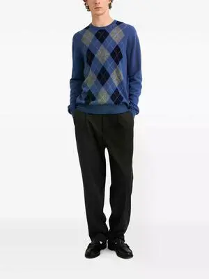 Pringle Of Scotland Argyle Crew-neck Sweater - Blue