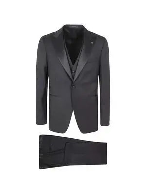 Tagliatore Peak-lapel Suit - Black