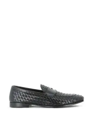 HENDERSON BARACCO Textured Penny Loafers - Black