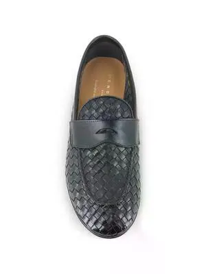 HENDERSON BARACCO Textured Penny Loafers - Black