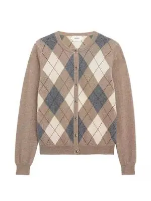Pringle Of Scotland Argyle Crew-neck Cardigan - Neutrals