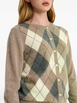 Pringle Of Scotland Argyle Crew-neck Cardigan - Neutrals
