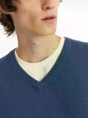 Pringle Of Scotland V-neck Cashmere Sweater - Blue