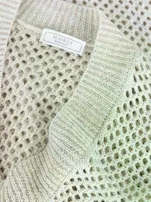 Peserico V-neck Open-knit Top