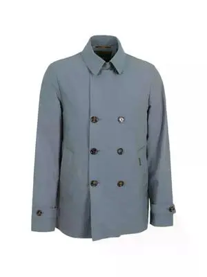 MOORER Double-breasted Coat - Blue