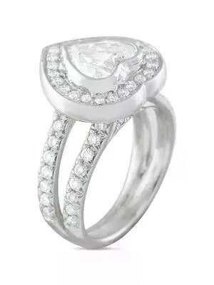 LB EXCLUSIVE 18k White Gold Diamond Heart Ring - Silver