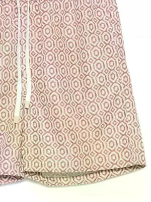Eleventy Geometric-print Swim Shorts - Neutrals