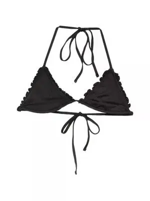 Frankies Bikinis Nick Ruffled Bikini Top - Black