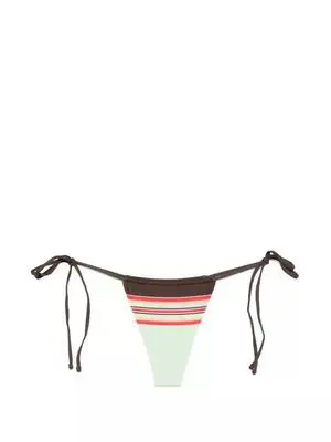 Frankies Bikinis Tia Striped Tie-side Bikini Bottoms - Green