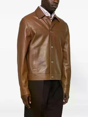 Jacob Cohen Button-fastening Leather Jacket - Brown