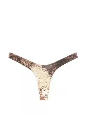 Frankies Bikinis Full Moon Reversible Bikini Bottom - Brown