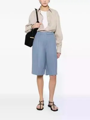 Brunello Cucinelli Pleated Mid-rise Shorts - Blue