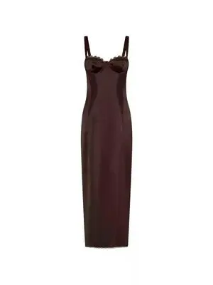 NICHOLAS Dominique Lace-detail Maxi Dress - Brown
