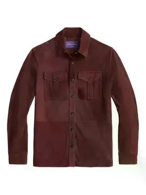Ralph Lauren Purple Label Chest-pockets Suede Overshirt - Red