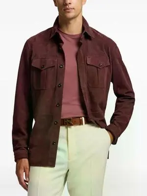 Ralph Lauren Purple Label Chest-pockets Suede Overshirt - Red