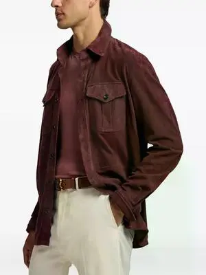 Ralph Lauren Purple Label Chest-pockets Suede Overshirt - Red