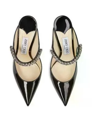 JIMMY CHOO Bing Crystal-strap Pointed Mules