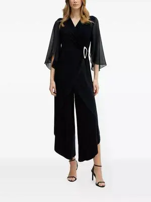 Joseph Ribkoff Chiffon-sleeve Embellished Jumpsuit - Black