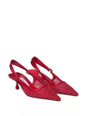 JIMMY CHOO Ruby Crystal Mesh And Satin Pumps