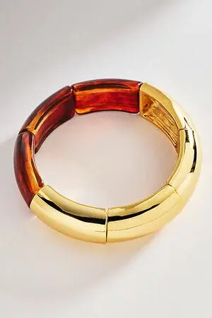 Anthropologie Two-tone Stretch Bracelet - Brown & Gold