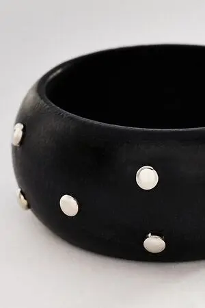 Anthropologie Studded Wood Bangle Bracelet