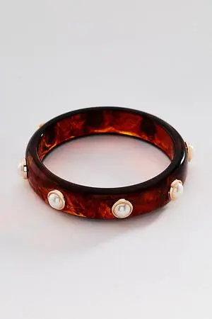 Anthropologie Resin Studded Bracelet - Tortoise