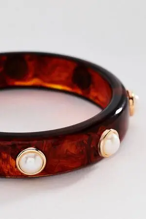 Anthropologie Resin Studded Bracelet - Tortoise