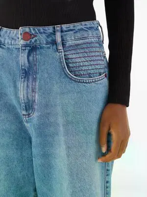 Farm Rio Embroidered-pockets Jeans