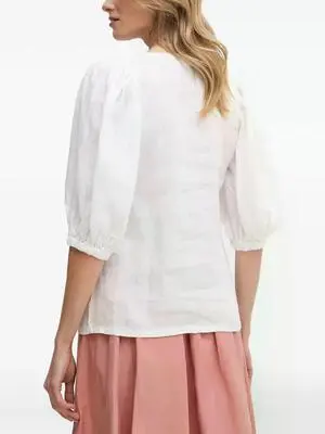 MOS MOSH Puff-sleeve V-neck Blouse