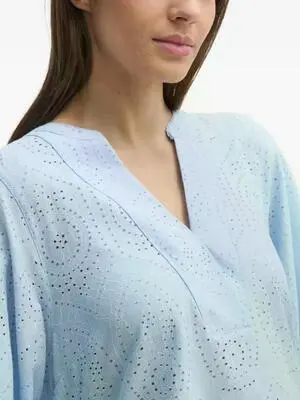 MOS MOSH Myen Sina Perforated Blouse - Blue