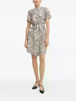 MARC AUREL Buttoned Belted Mini Dress