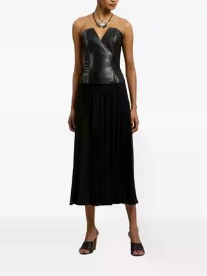 Ralph Lauren V-neck Lambskin Top