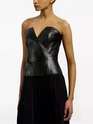 Ralph Lauren V-neck Lambskin Top