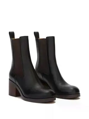 ODISSI Grace Stacked Heel Boots - Black