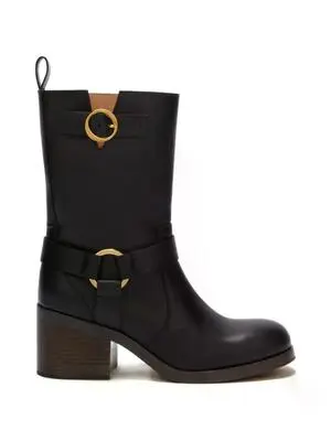 ODISSI Harnessed Leather Boots - Black
