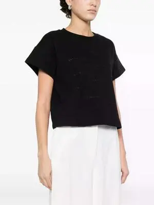 Elisabetta Franchi Text-graphic T-shirt - Black