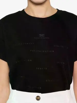 Elisabetta Franchi Text-graphic T-shirt - Black