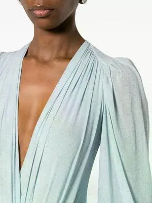 Alberta Ferretti V-neck Pleated Top