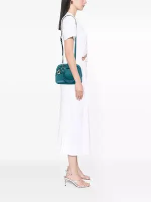 Gucci Calfskin Gg Charm Dome Satchel - Blue
