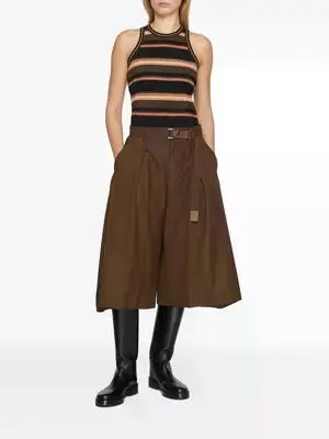 Sacai Striped Trim Top - Black