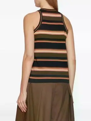 Sacai Striped Trim Top - Black