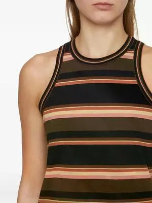 Sacai Striped Trim Top - Black